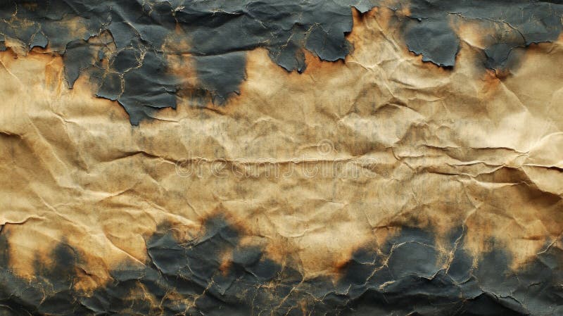 Burnt and Crumpled Brown Paper Texture Background Stock Illustration ...