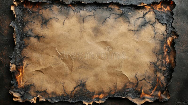 A Burnt and Crumpled Sheet of Paper with Charred Edges Stock ...
