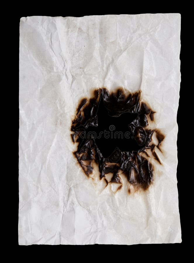 Burnt Crumpled White Paper on Black Background Stock Image - Image of ...