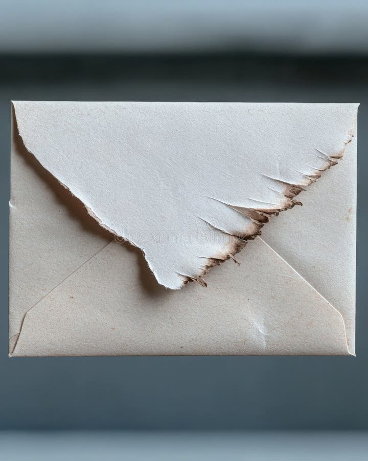 Burnt Edge of Vintage Envelope with Torn Paper. Stock Illustration ...