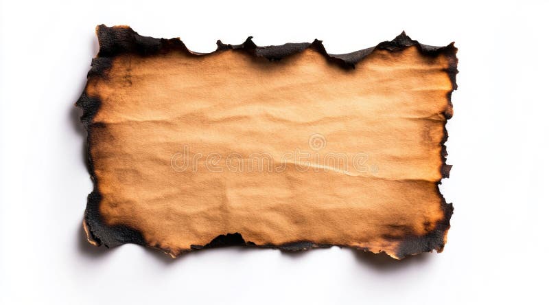 Burnt Edged Scroll Isolated on White Background Stock Illustration ...