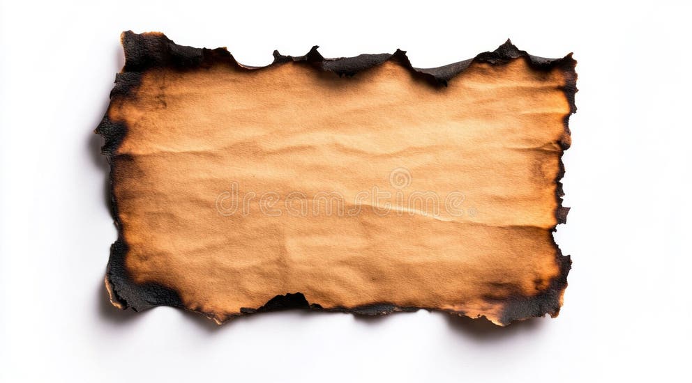 Burnt Edged Scroll Isolated on White Background Stock Illustration ...