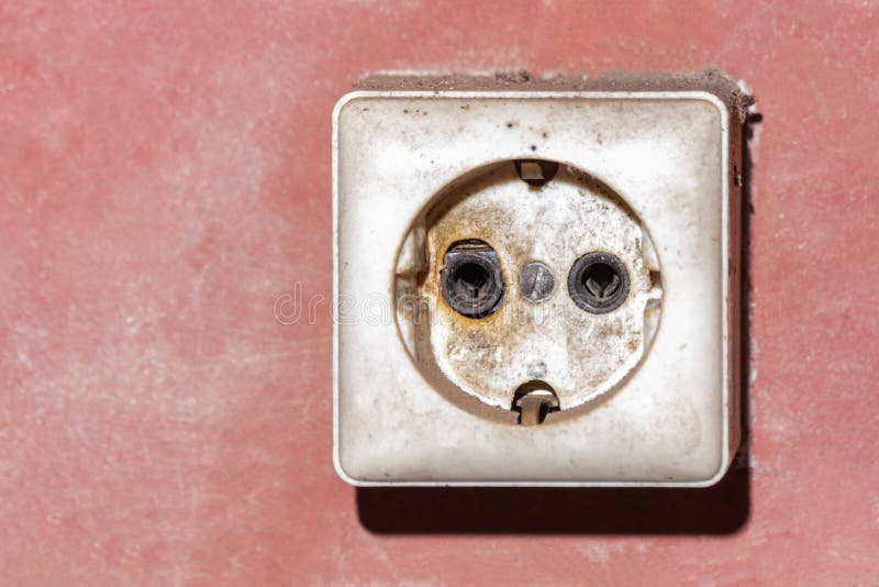 Burnt Electric Power Socket. 220 V Overloaded Phase Cable - Eu ...