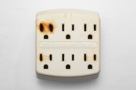 Burnt Electrical Wall Outlet Stock Photo - Image of burnt, insurance ...
