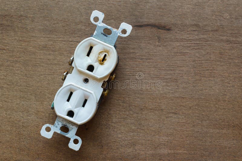 Burnt Electrical Wall Plug stock image. Image of melt - 370433359