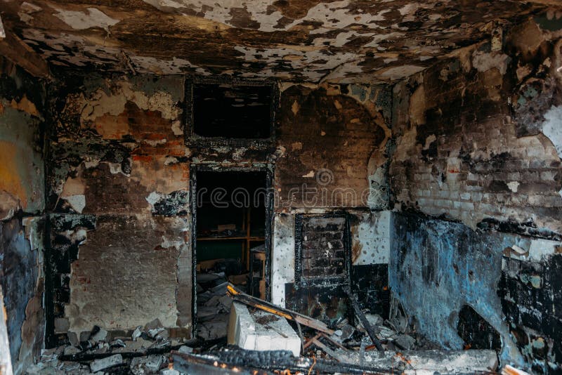 Burnt Room Interior. Burnt Still Life Stock Photo - Image of ...