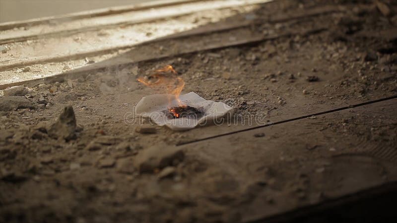 Burnt Frame in a Paper. Chemistry. Stock Image - Image of retro, empty ...