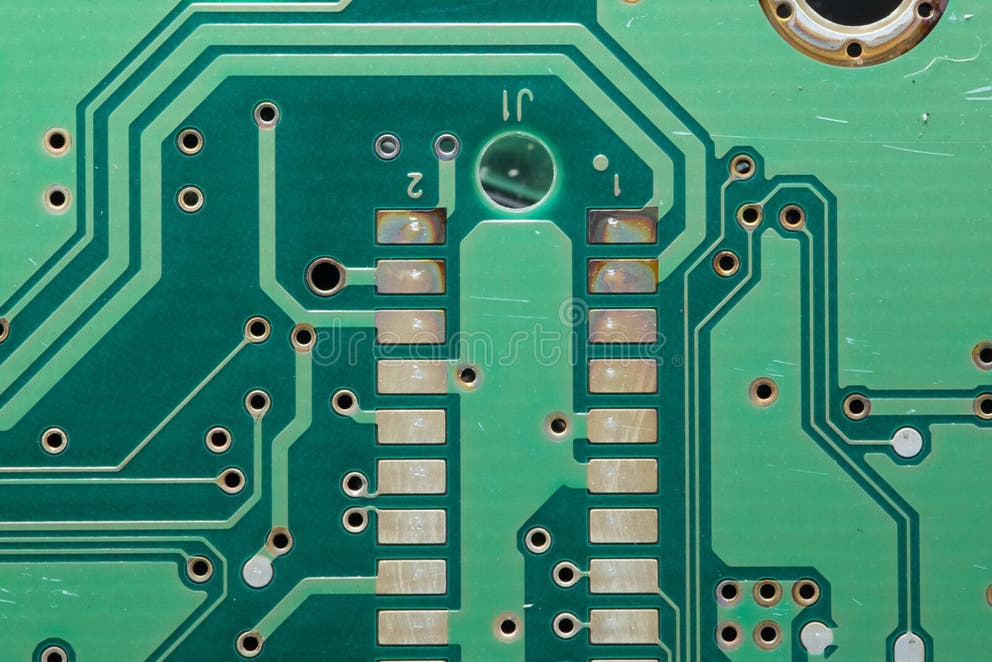 Burnt Green Microchip after Short Circuit Stock Image - Image of smoke ...