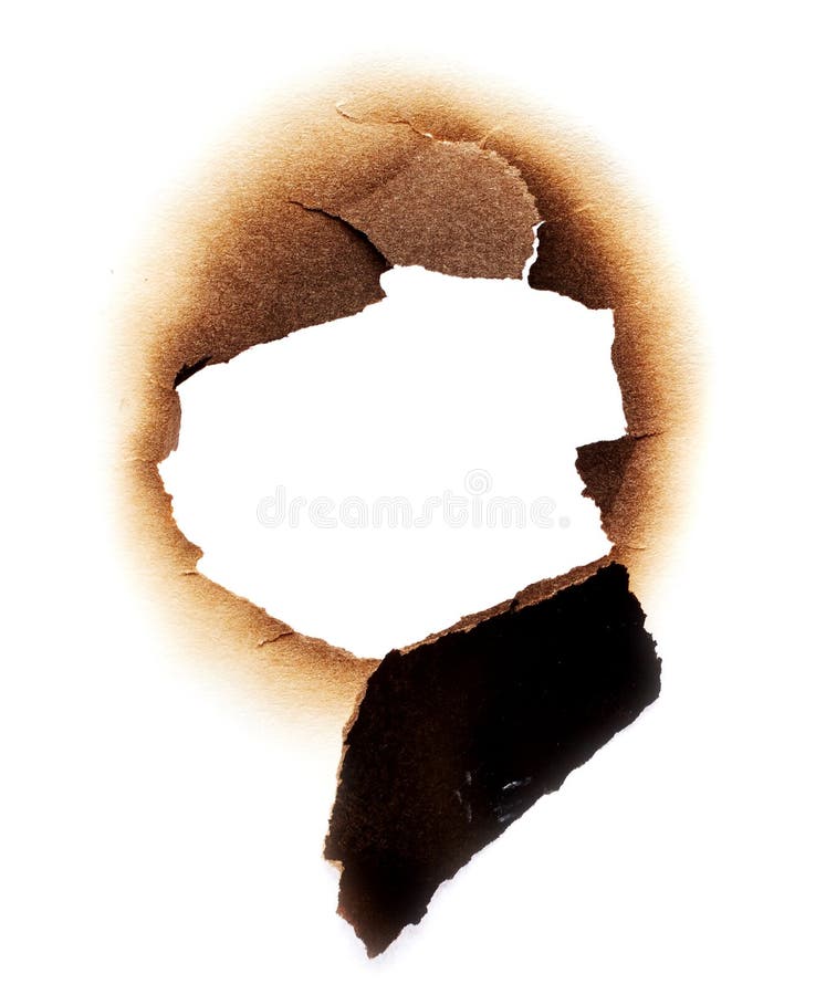 Burnt hole of paper stock photo. Image of close, shape - 53418312