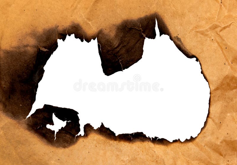 Burnt Hole in Yellow Paper. Burnt Paper Stock Photo - Image of texture ...