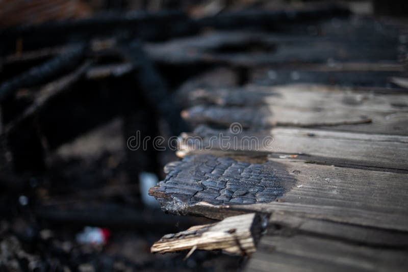 Burnt House after a Fire, the Concept of the Consequences of a Disaster ...