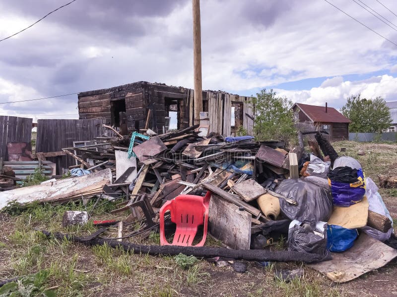 Burnt House in Village, Aftermath of Forest Fire Stock Photo - Image of ...