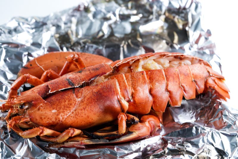 Burnt Lobster Shrimp in Foil Stock Image - Image of crayfish, icon ...
