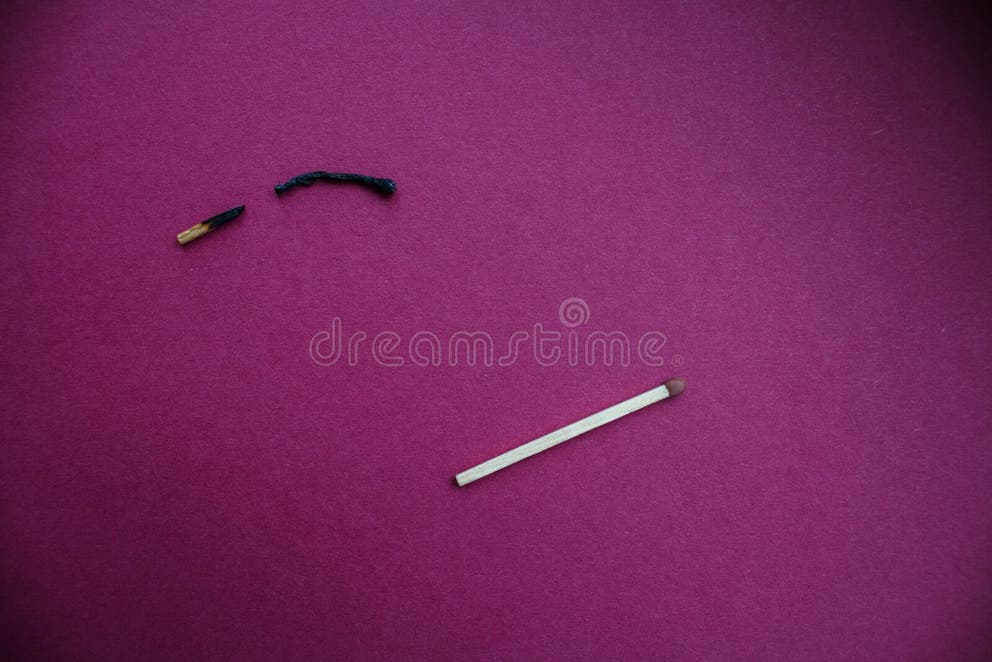 A Burnt Match Broken in Half and Whole Match Stock Photo - Image of ...