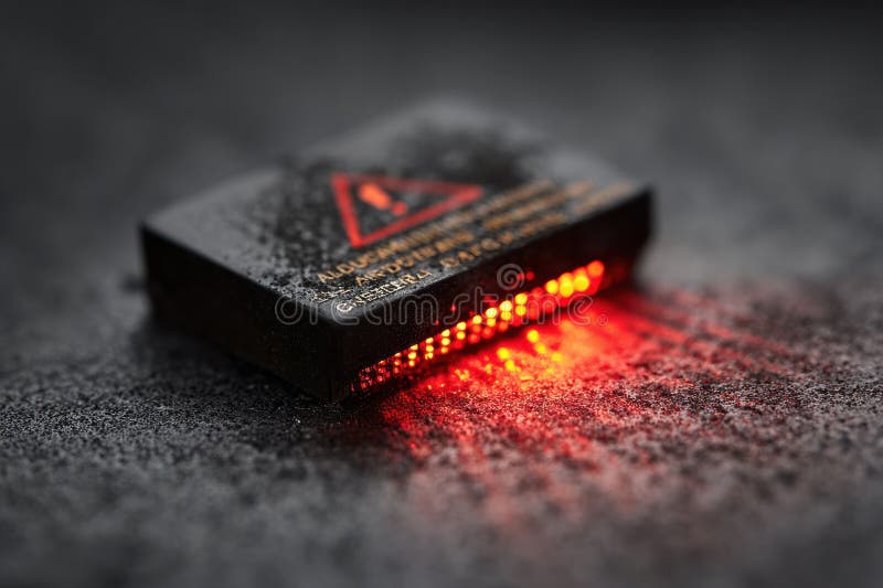 Burnt Microchip with Warning Light Signals Potential Malfunction in ...