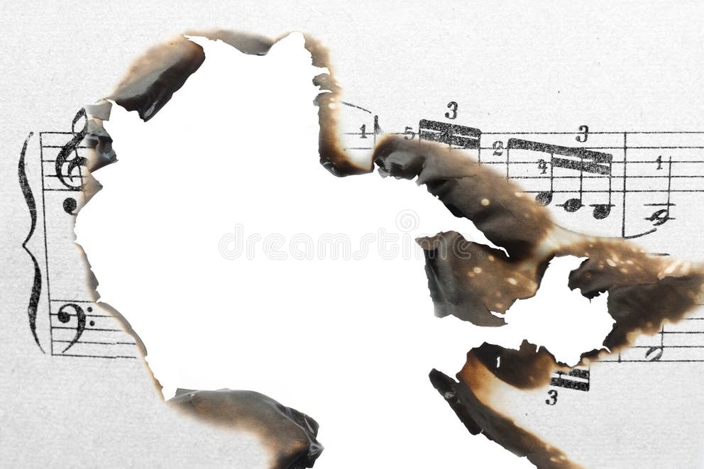 Burnt notes paper stock image. Image of blank, harmony - 12994463