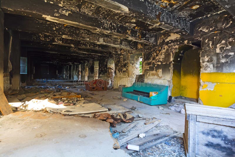 Burnt Building stock image. Image of catastrophic, devastated - 3269183