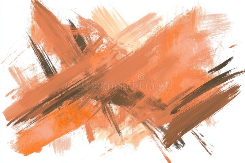 Burnt Orange Abstract Brush Strokes, Overlapping and Forming an ...