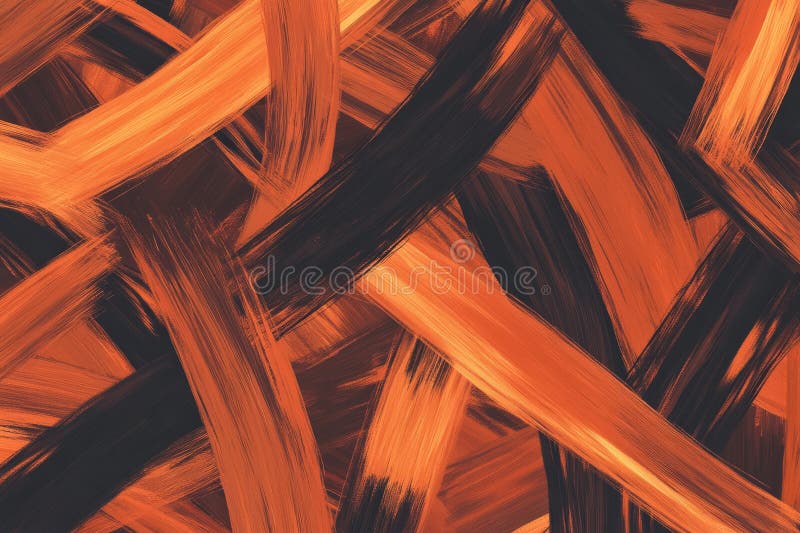 Burnt Orange Abstract Brush Strokes, Overlapping and Forming an ...