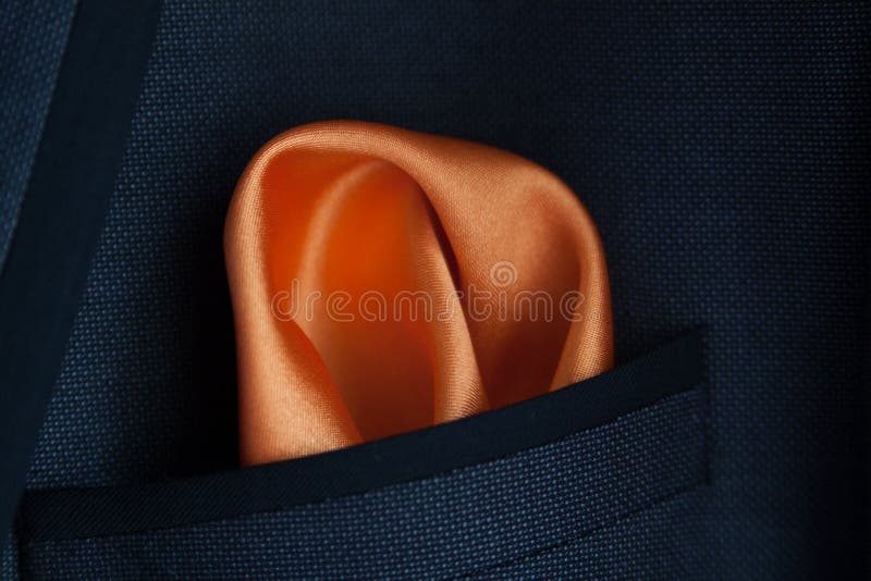 Burnt Orange Handkerchief in a Pocket Stock Image - Image of pattern ...