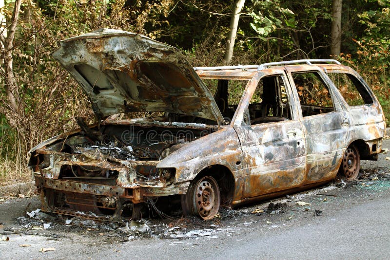 Burnt-out car stock image. Image of rust, burnt, kasko - 26559287