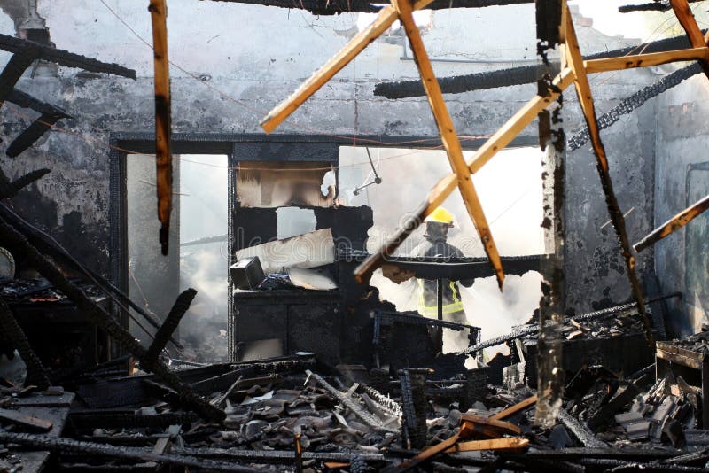 Burnt Out Home stock photo. Image of destruction, heat - 19926970
