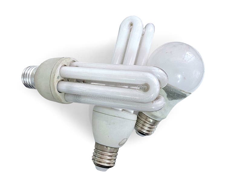Burnt Out Light Bulbs for Green Recycling Disposal Stock Image - Image ...