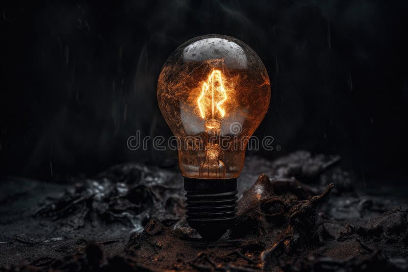 A Burnt-out Lightbulb in a Dark, Moody Setting Stock Photo - Image of ...