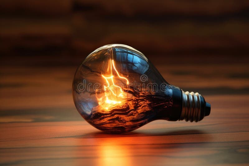 Burnt-out Lightbulb on a Wooden Surface Stock Illustration ...