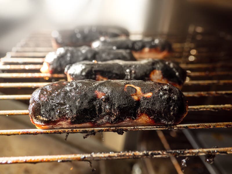 Burnt Sausages on Picnic Grill Stock Image - Image of picnic, sausage ...