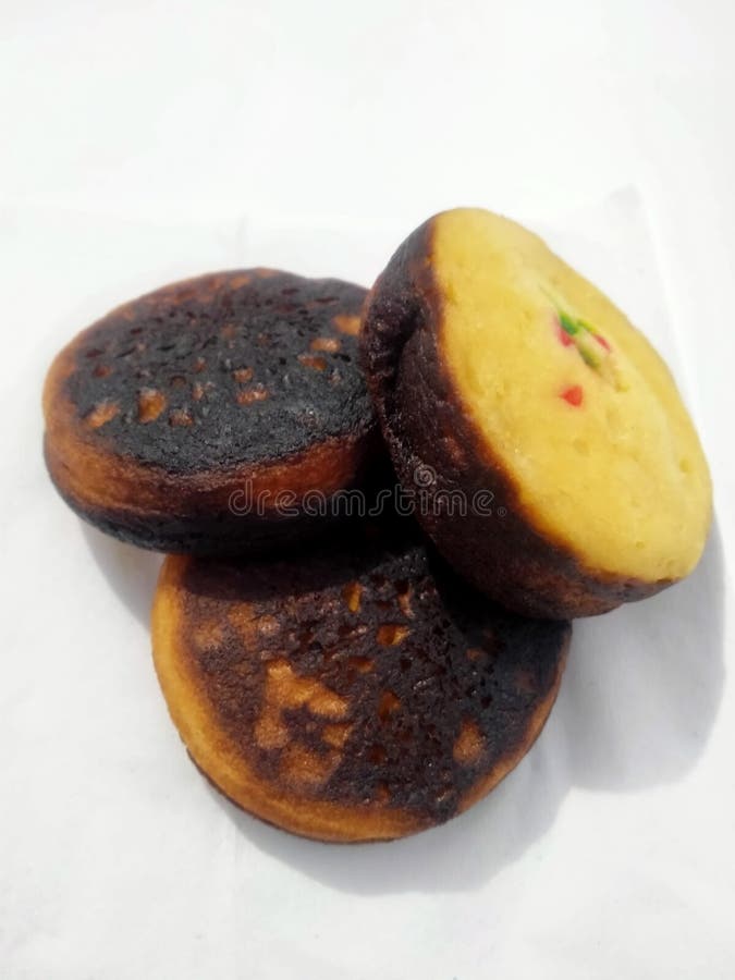 Burnt or Overcooked Pancake Isolated on White Background Stock Image ...