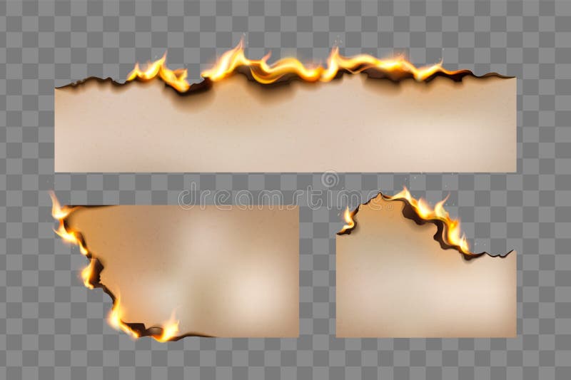 Burnt Paper Edge with Flame Effect. Fire Texture Stock Vector ...
