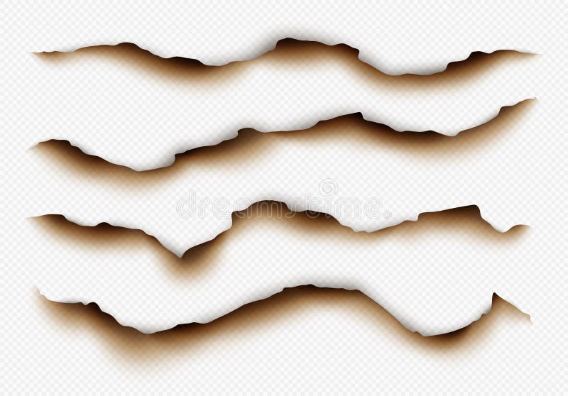 Burnt Paper Holes, Scorched Parchment, Realistic Torn Edge with Ash ...