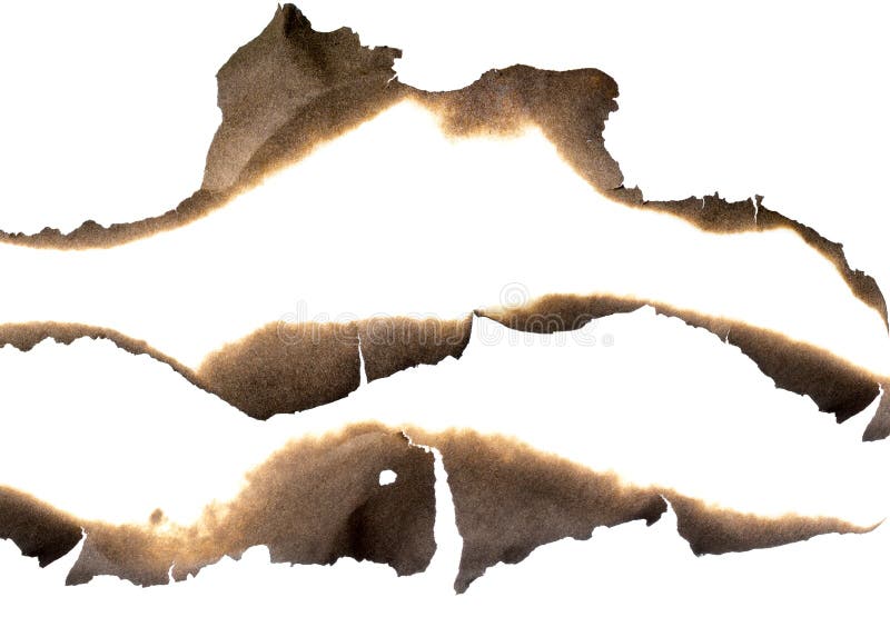 Burnt Paper Edges Set Isolated on White Stock Image - Image of element ...