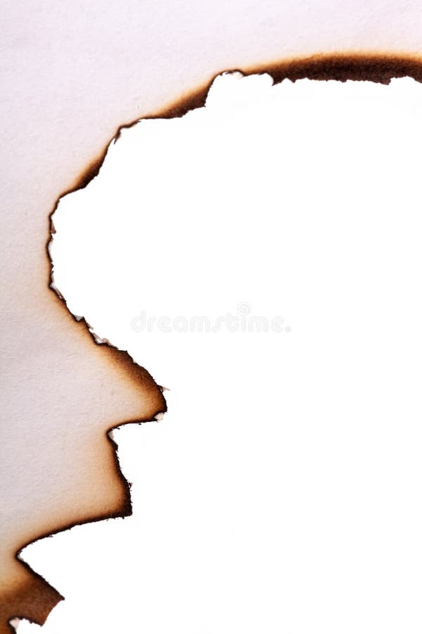 Burnt Paper Edges on White Background. Template for Design Stock Image ...