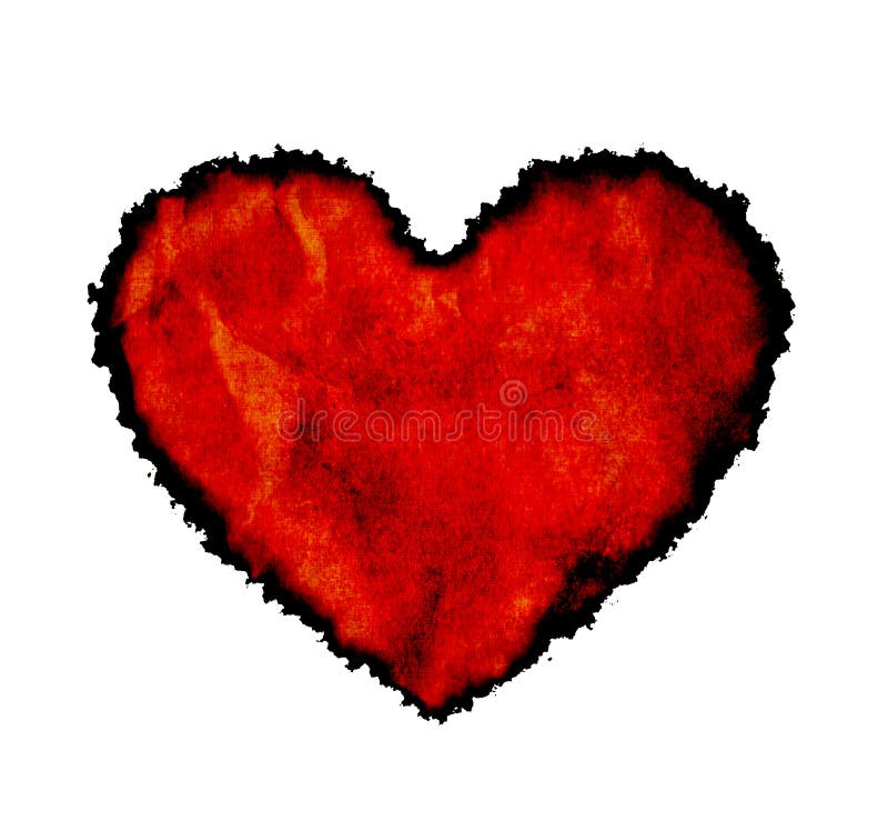 Burnt paper heart stock illustration. Illustration of creased - 9100502