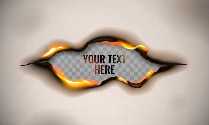 Burnt Paper Text Composition Stock Vector - Illustration of blazing ...