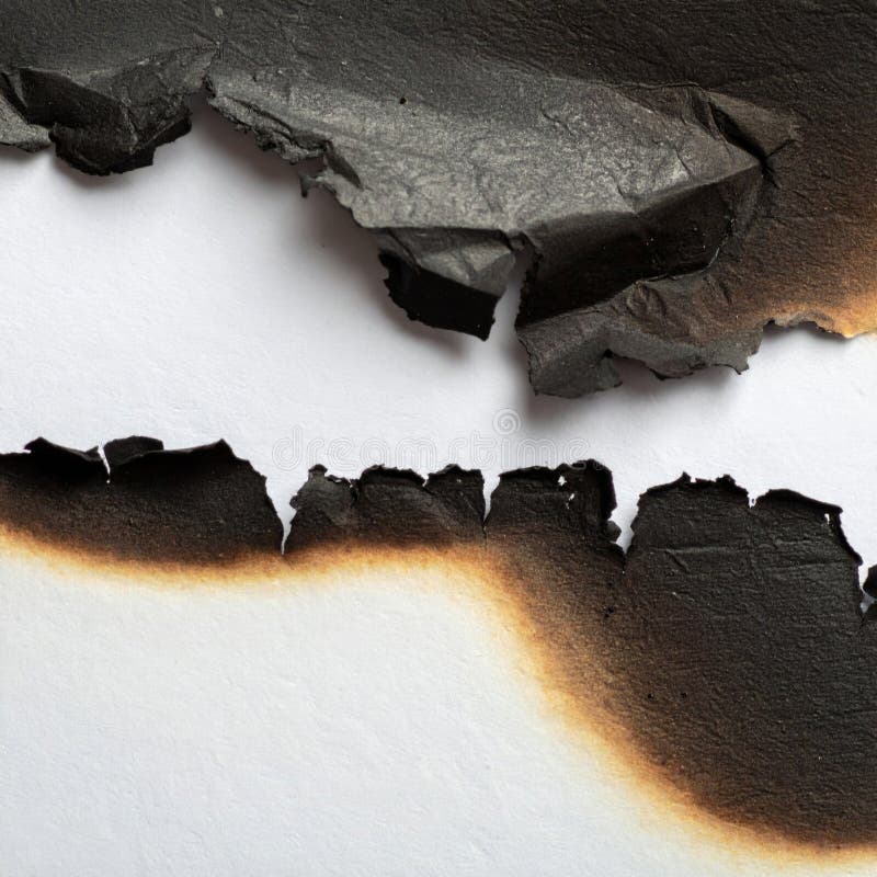 Burnt Paper Texture with Charred Edges and White Background Stock ...