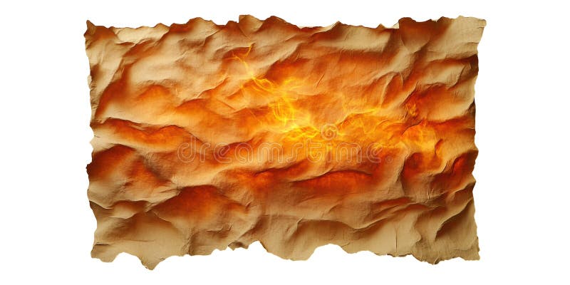 Burnt Parchment Texture with Fiery Center Isolated on Transparent ...
