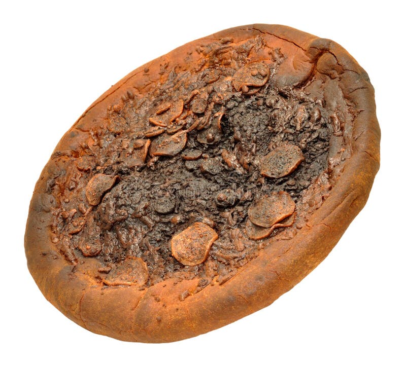 Burnt Pepperoni Pizza stock photo. Image of meat, circular - 57098426