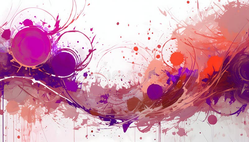 Burnt Circle, Abstract White Background with Brush on Digital Art ...