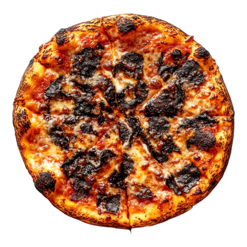 Burnt Pizza Against Transparent Background for Discussions on Baking ...