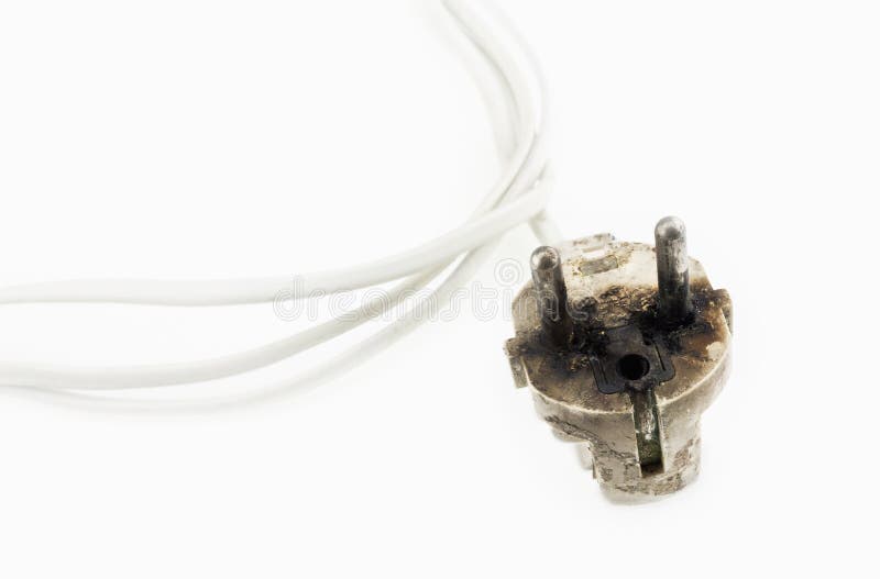 Burnt power plug stock photo. Image of connection, hazard - 36324564