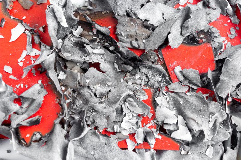 Burnt Red Paper Texture with Ash Closeup for Design Stock Photo - Image ...