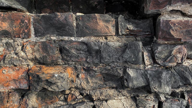 Burnt Relief of the Wall. Moss on Old Brick Stock Image - Image of ...