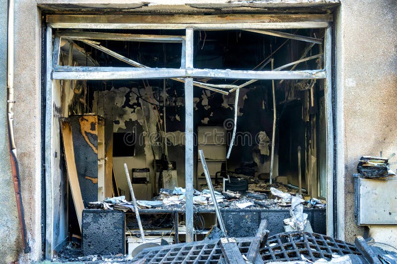 Burnt shop editorial image. Image of italy, pescara - 270381325
