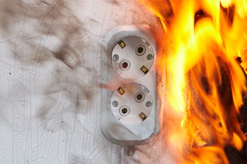 Burnt Socket Due To Overload or Loose Connection Stock Photo - Image of ...