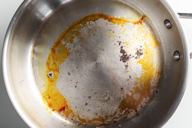 Burnt Stainless Frying Pan White Table Stock Photos - Free & Royalty ...