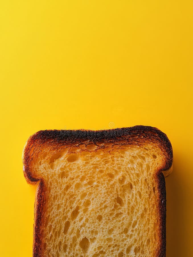 Burnt Toast Slice Bright Yellow Background Stock Photos - Free ...