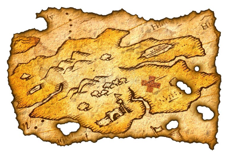 Burnt Treasure Map stock illustration. Illustration of island - 307467
